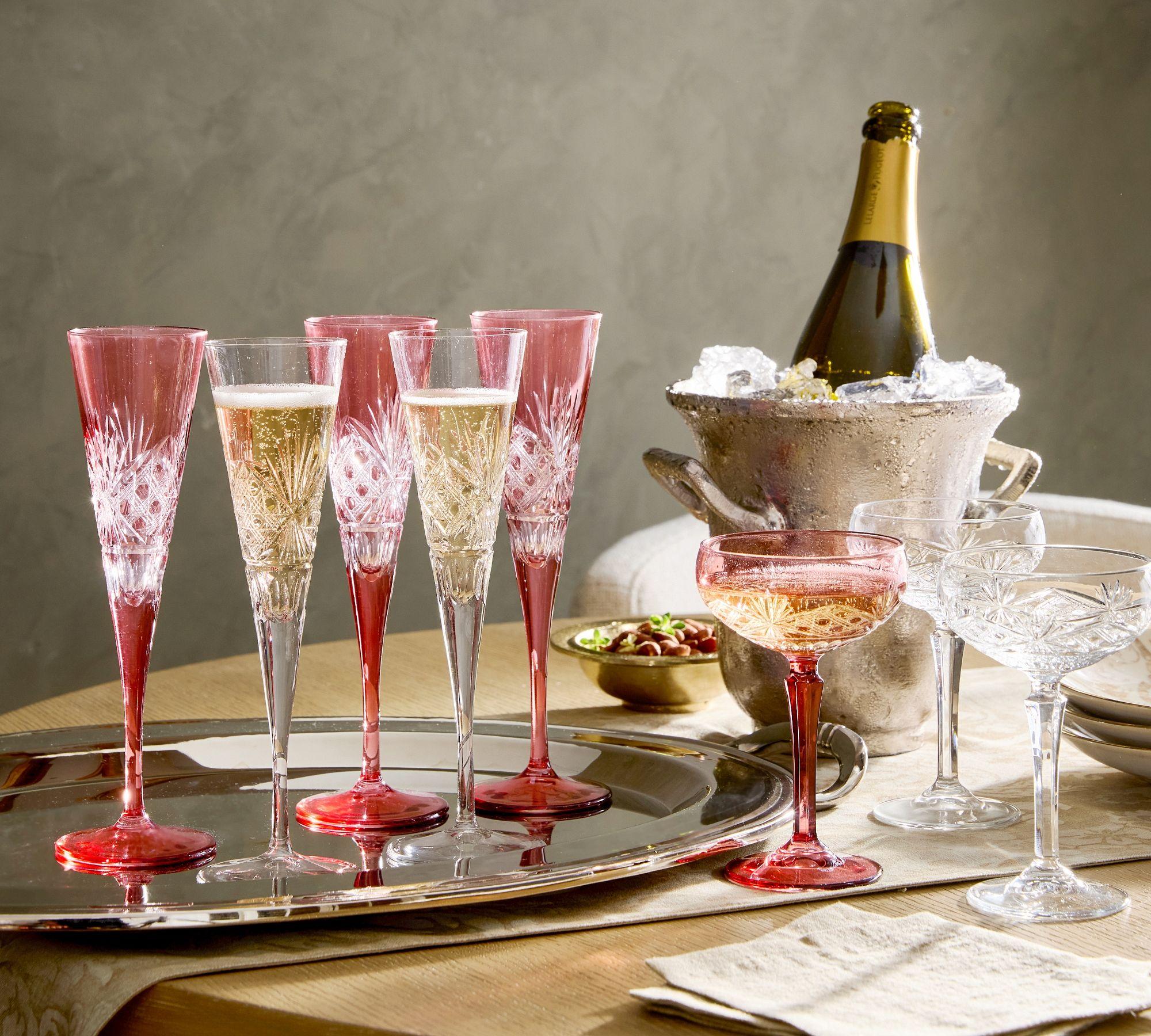 Cut glass champagne glasses store
